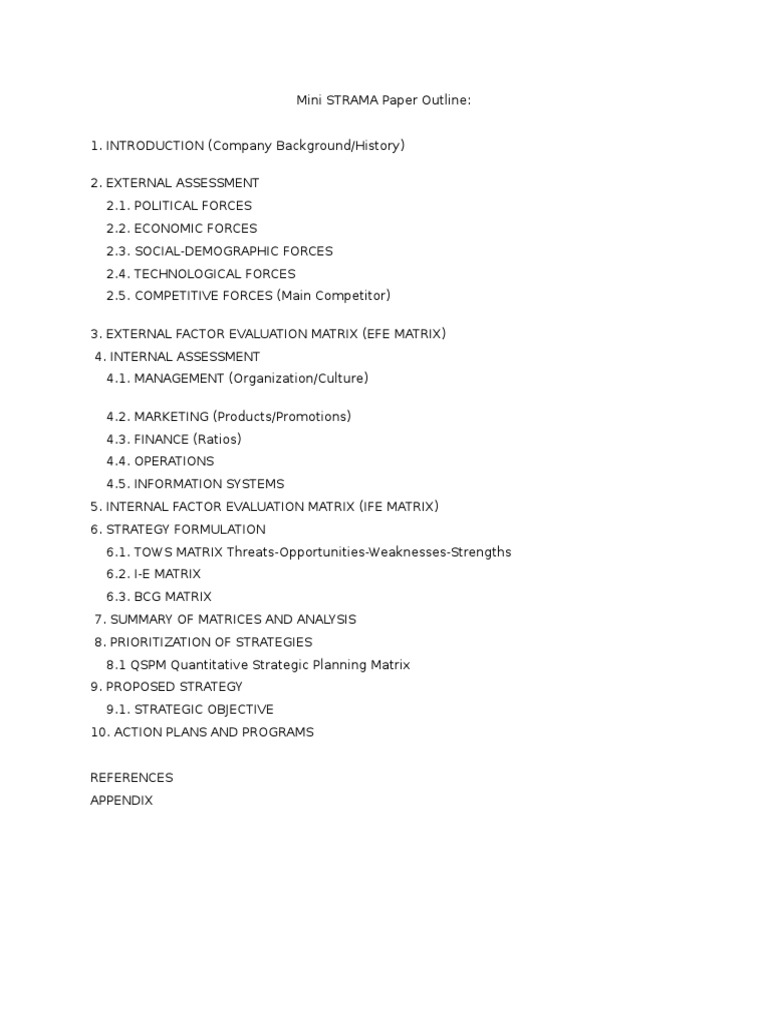 Mini STRAMA Paper Outline | PDF | Competition | Advertising