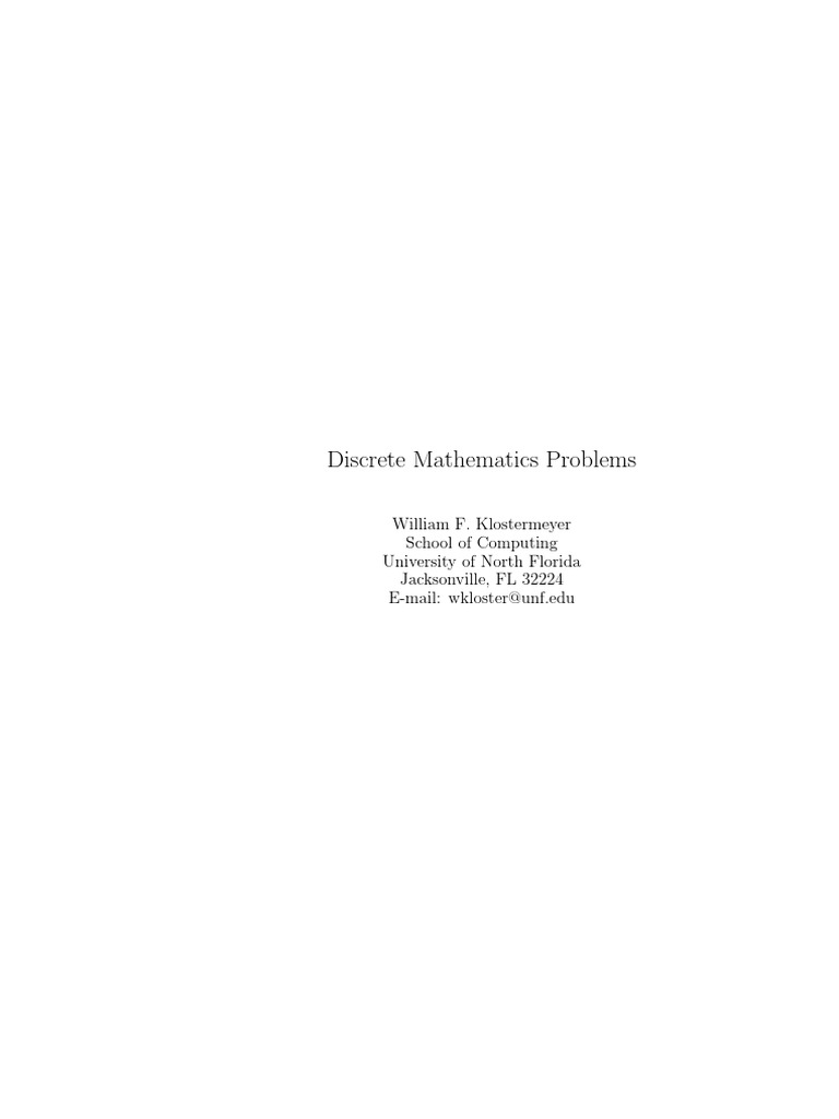 Discrete Math Problems | PDF | Vertex (Graph Theory) | Graph Theory