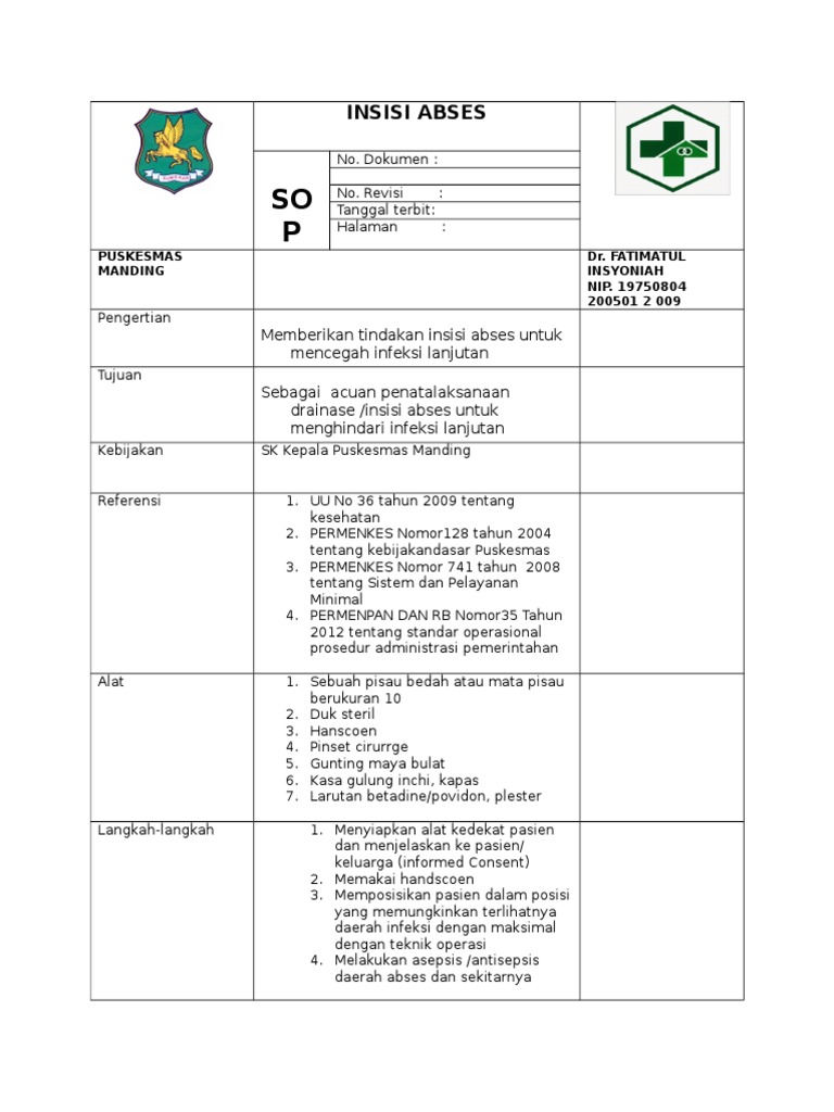 Panduan Insisi Abses Puskesmas | PDF