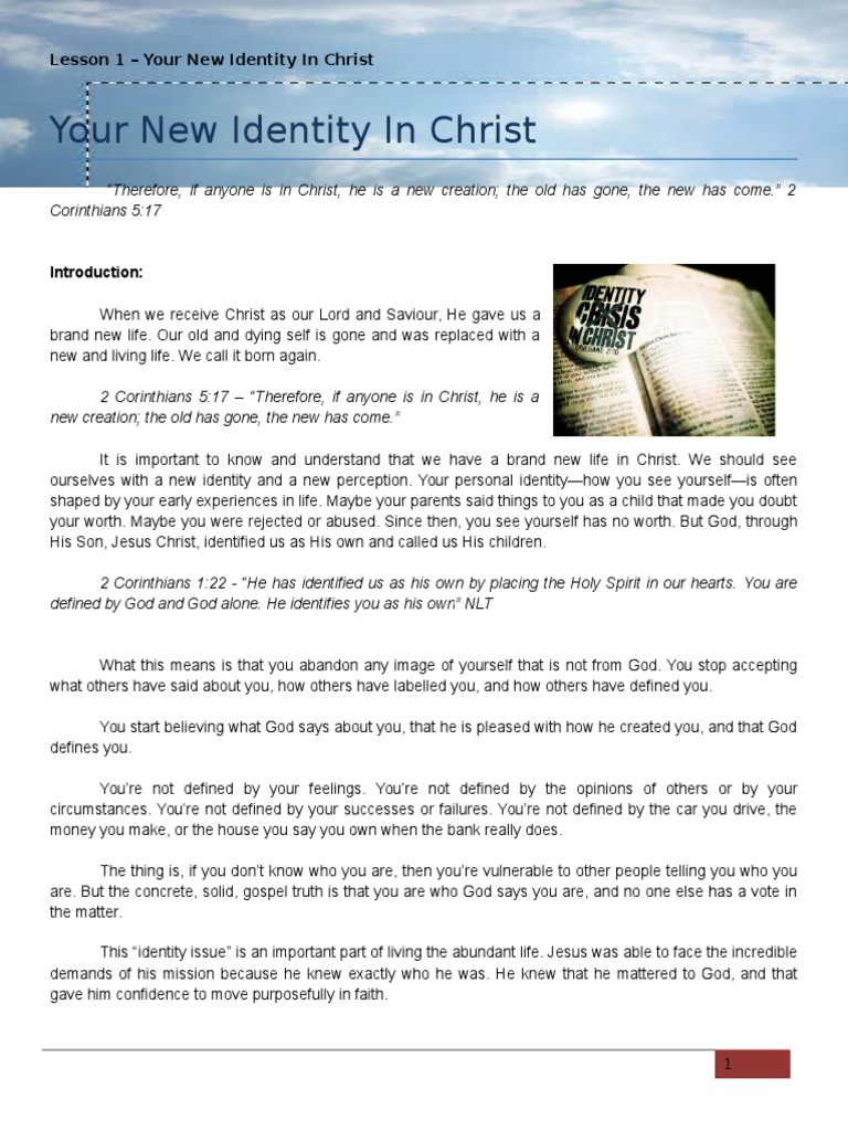 Your New Identity in Christ | Eternal Life (Christianity) | Sin