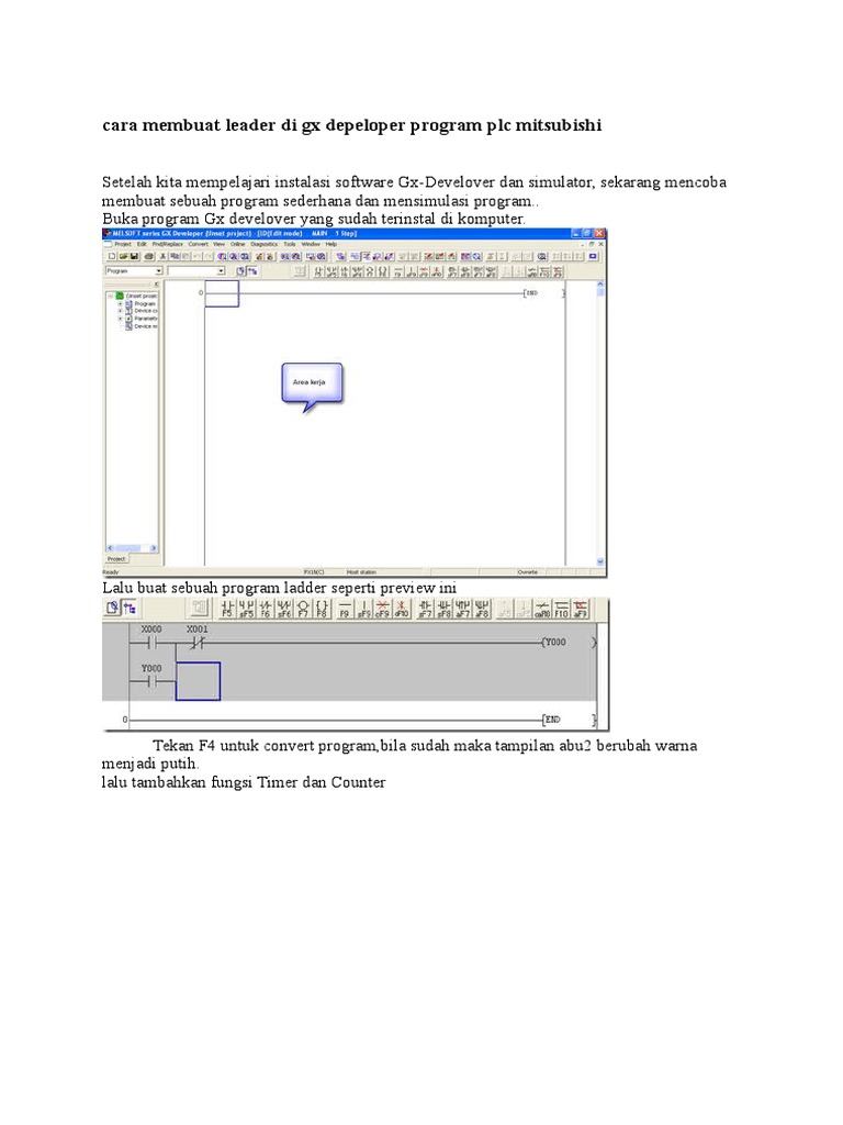 Cara Membuat Leader Di GX Depeloper Program PLC Mitsubishi | PDF
