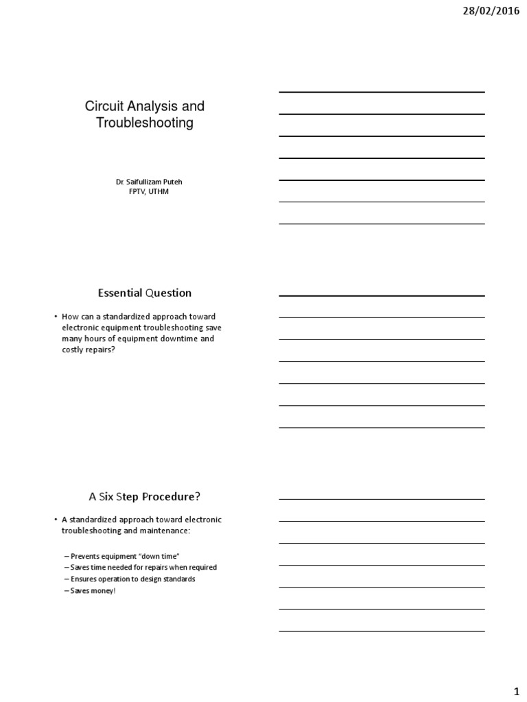 Six-Step Electronic Troubleshooting Guide | PDF | Electronic Circuits ...