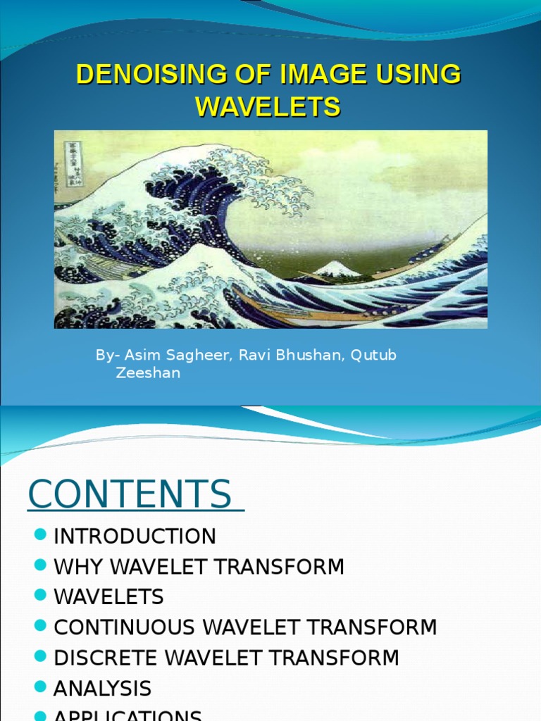 Denoising of Image Using Wavelets | PDF | Wavelet | Digital Signal Processing
