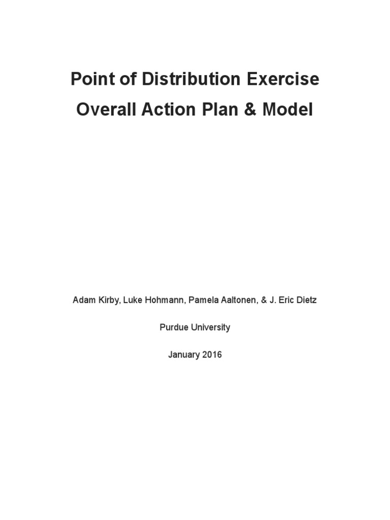 Point of Distribution Exercise Overall Action Plan & Model | PDF ...