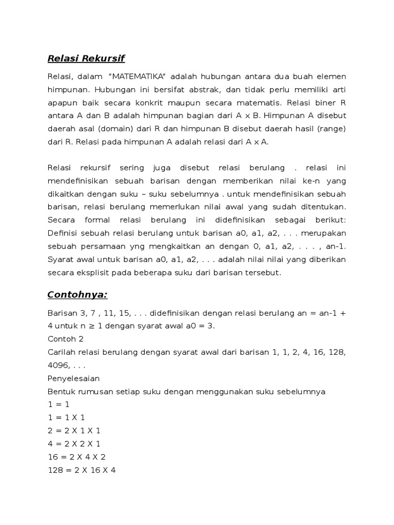 Relasi Rekursif | PDF