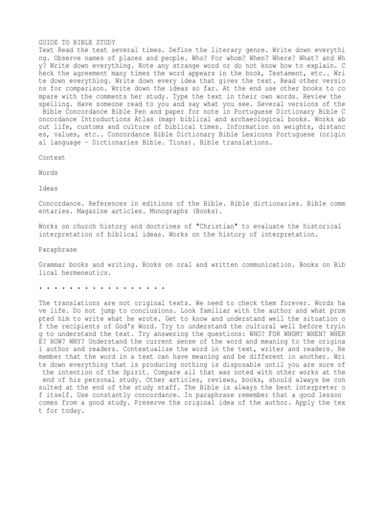 Roadmap For Bible Study | PDF | Bible Study (Christian) | Bible