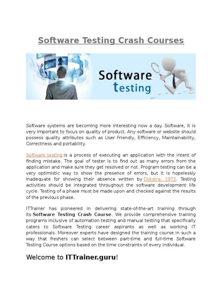 Software Testing Crash Course Guide | PDF | Computers