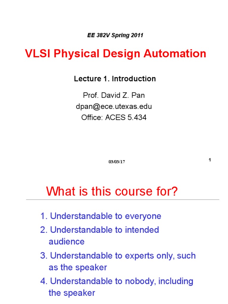 VLSI Physical Design Automation: Lecture 1. Introduction | PDF ...