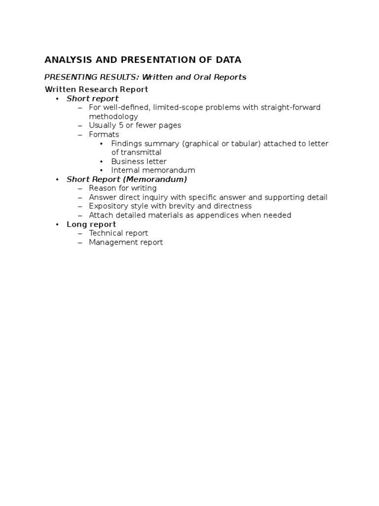 Analysis and Presentation of Data | PDF