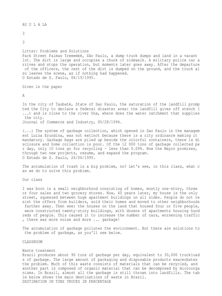 Litter: Problems and Solutions | PDF | Recycling | Landfill