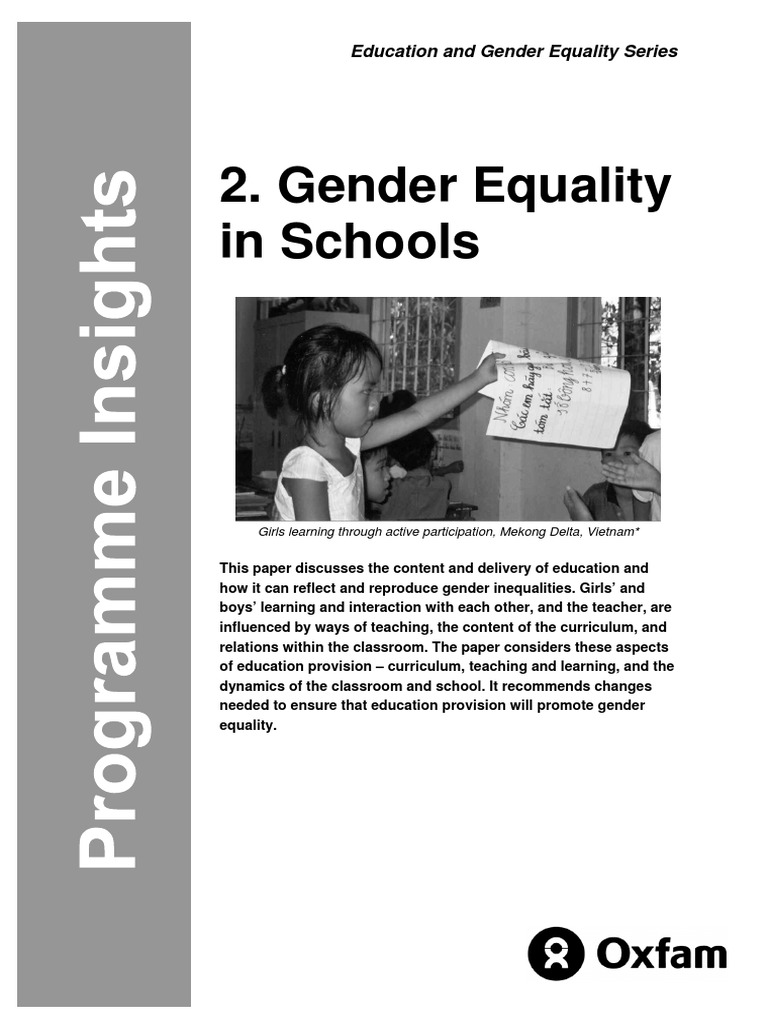 Gender Equality in Schools | PDF | Gender Role | Curriculum