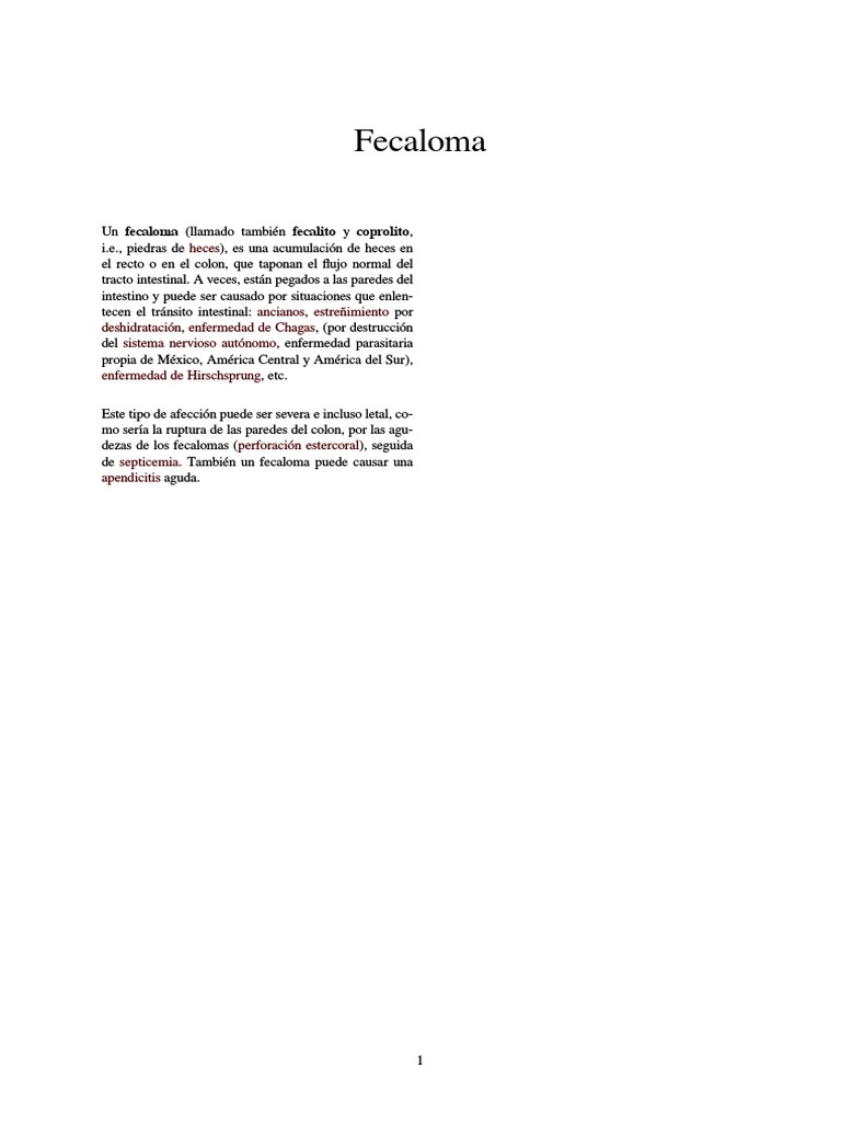 Fecaloma: Causas y Riesgos | PDF | Gastroenterología | Sistema digestivo