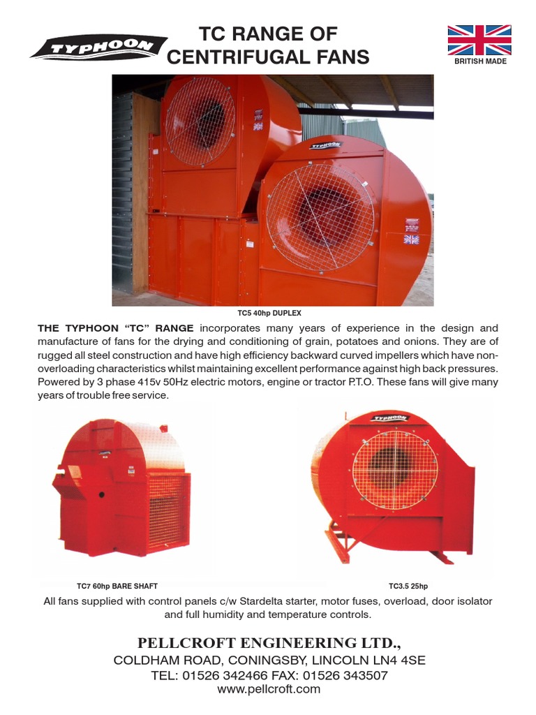 TC Range Centrifugal Fans Overview | PDF | Mechanical Fan | Engines