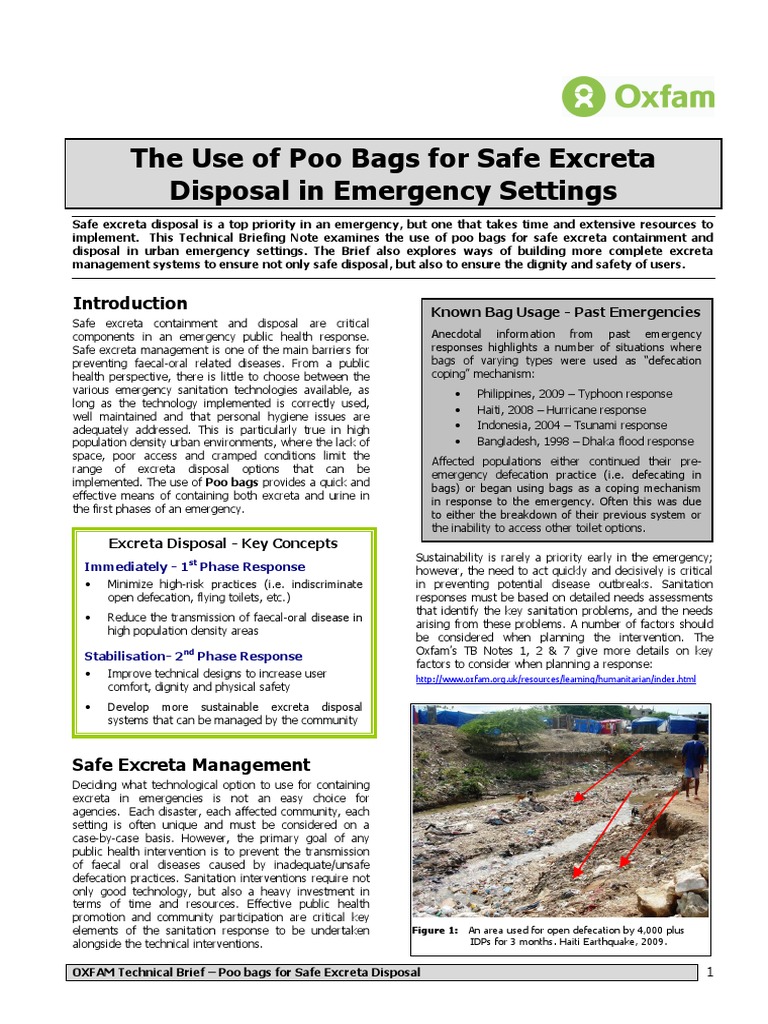 Poo Bags for Safe Excreta Disposal | PDF | Sanitation | Waste Management