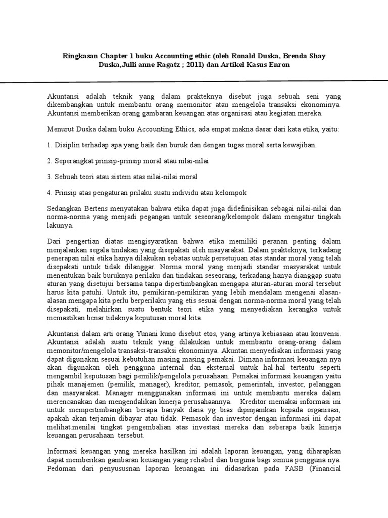 RINGKASAN Kasus Enron | PDF | Bisnis