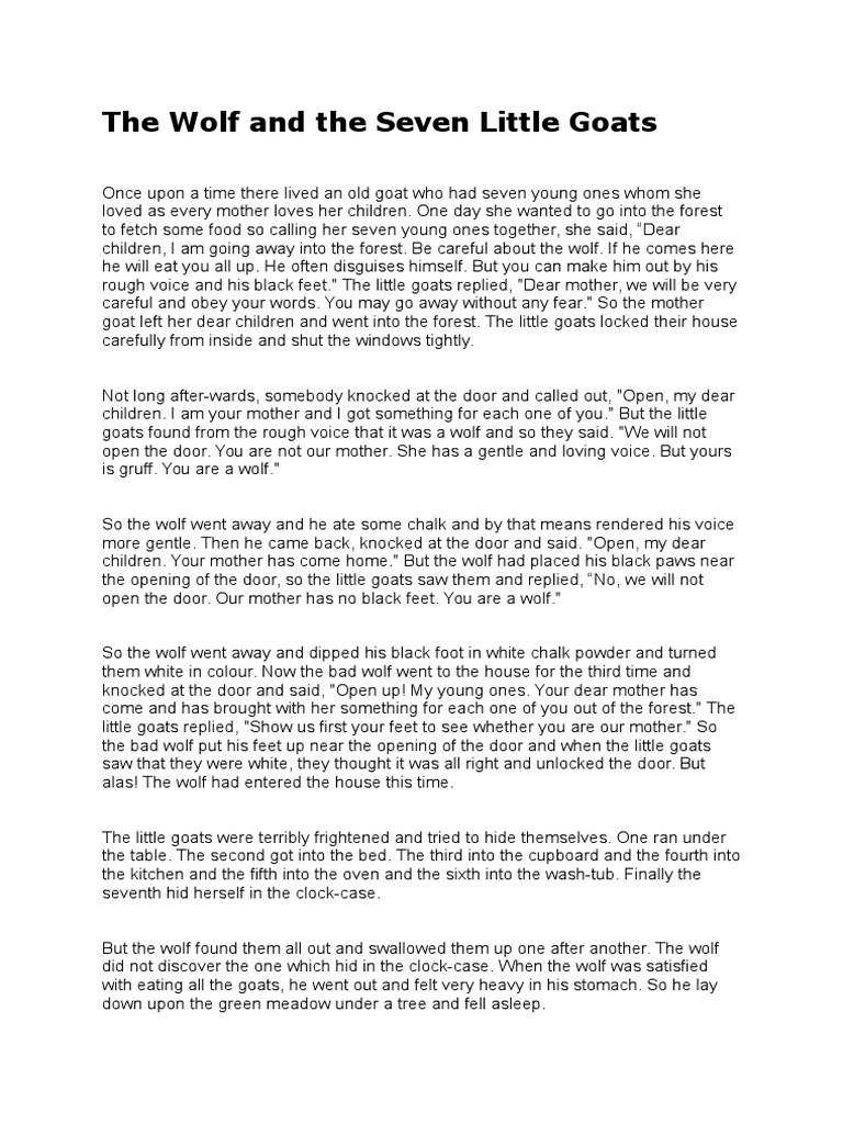 The Wolf and the Seven Little Goats