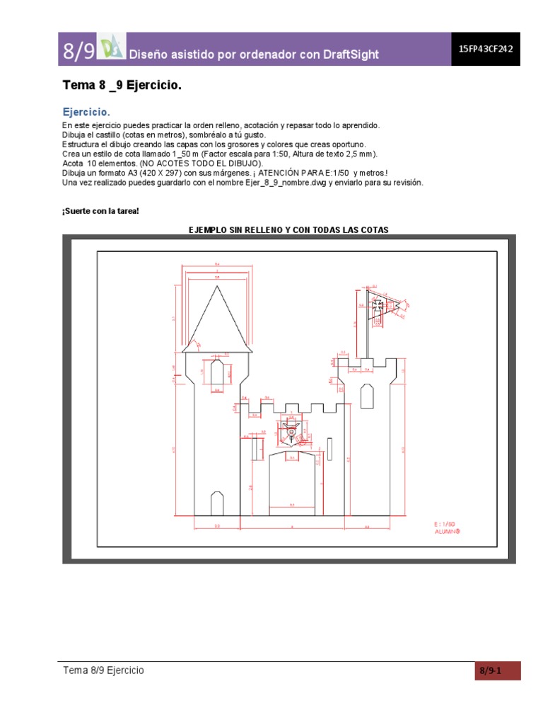 Tema 8 9 Ejercicios Curso Draftsight | PDF