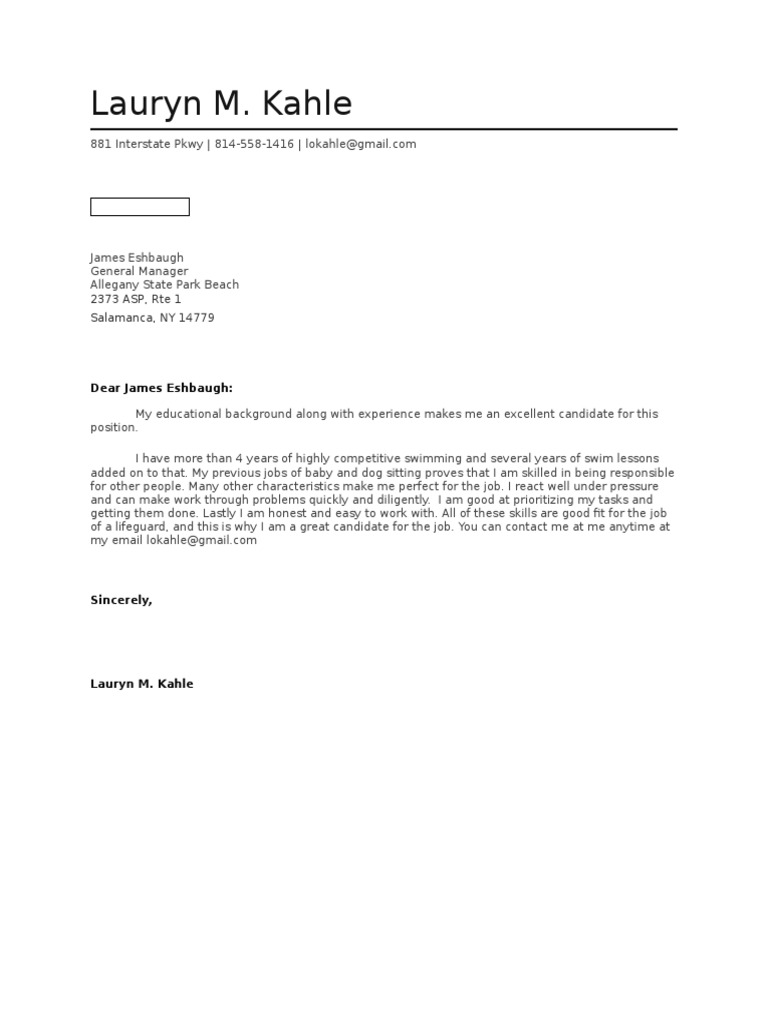 Cover Letter Format | PDF