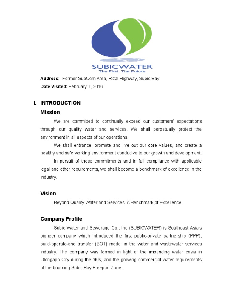 Subic Water | PDF | Water Purification | Sewage Treatment