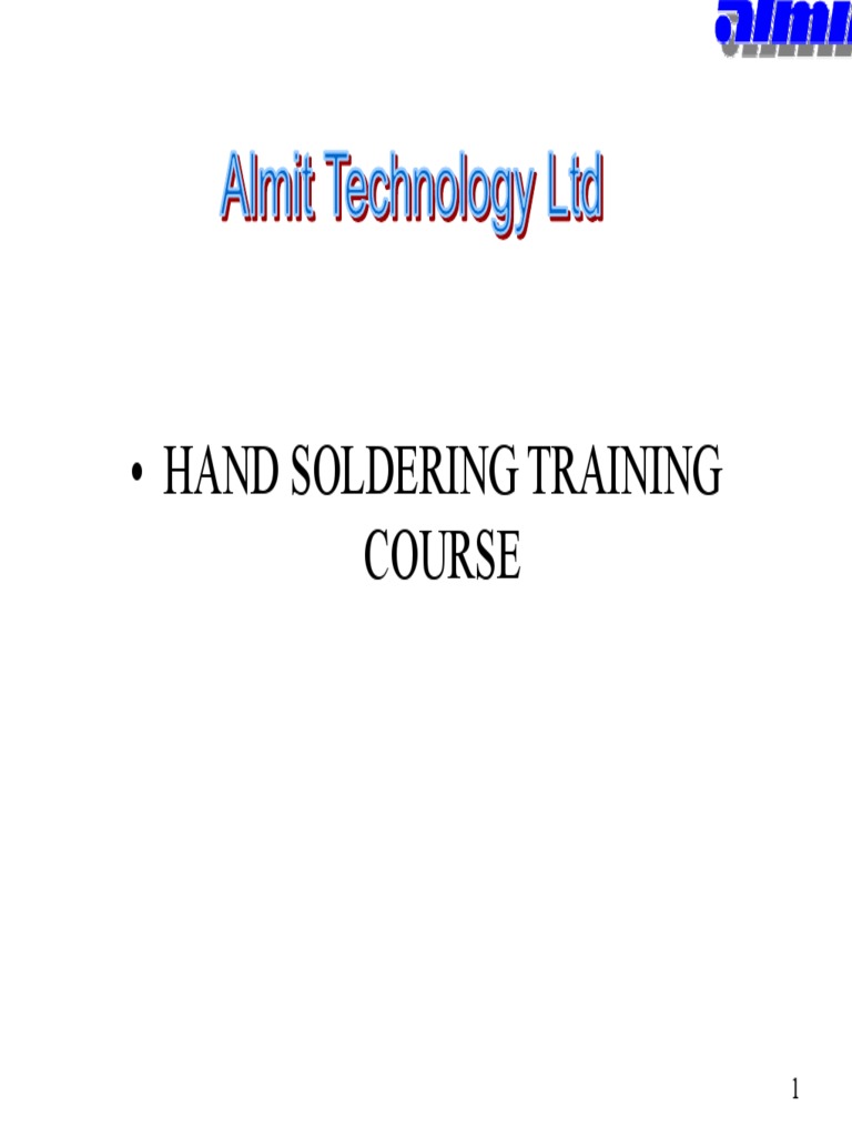 Hand Soldering Training Course Guide | PDF | Soldering | Solder