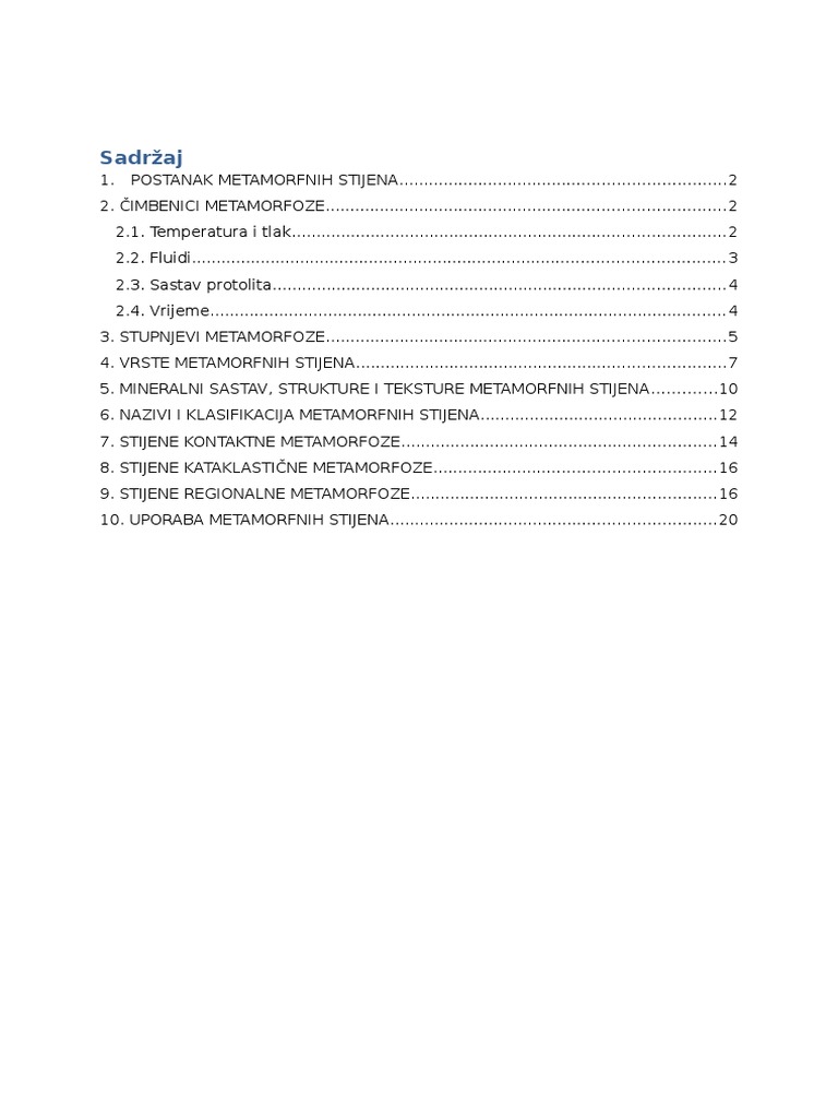 Metamorfne Stijene | PDF