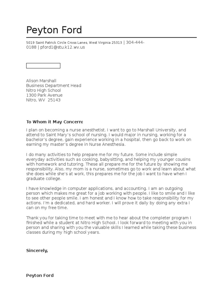 Completer Portfolio Letter of Intro | PDF