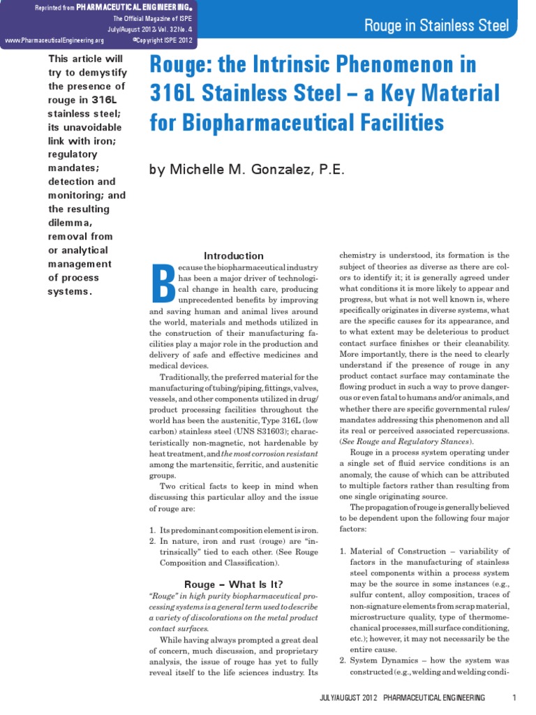 Rouging Development PDF | PDF | Corrosion | Stainless Steel