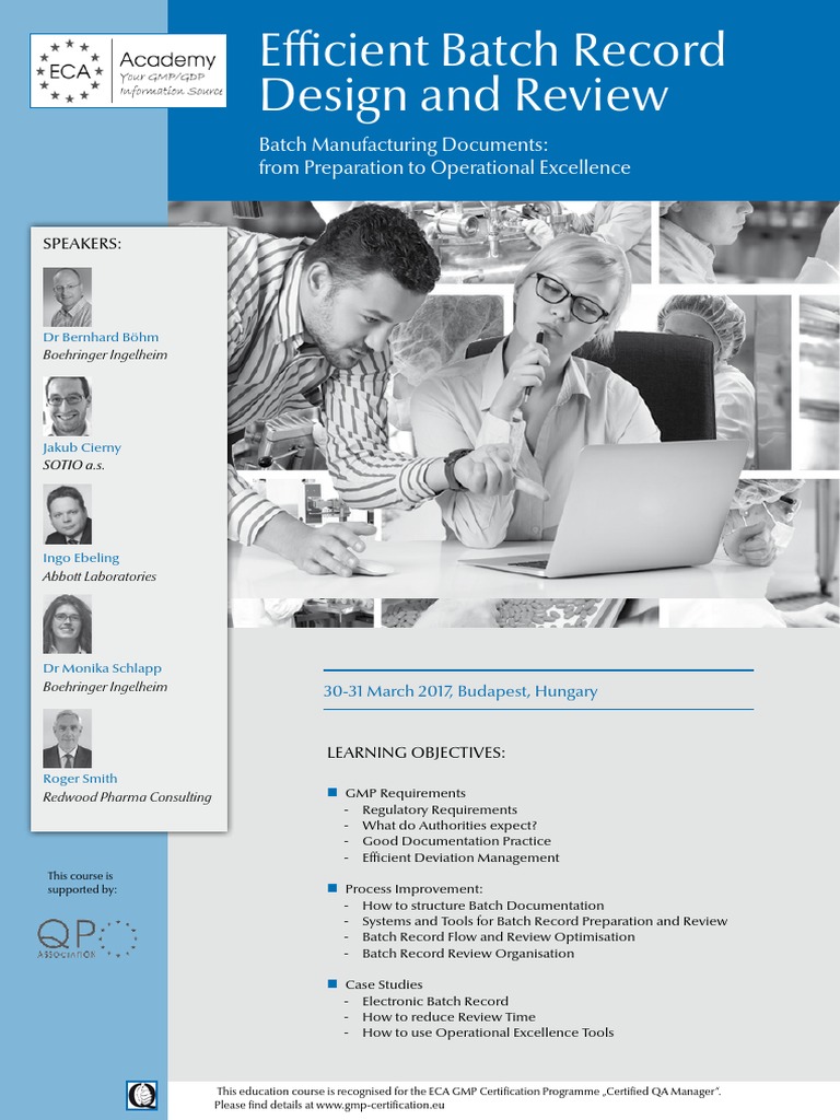 ECA Efficient Batch Record Design Review | PDF | Quality Assurance | Industries