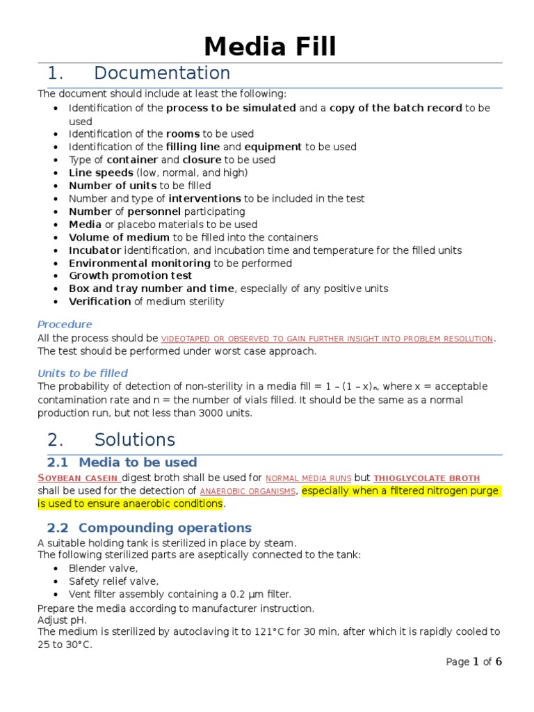 Media Fill Reading | PDF | Freeze Drying | Sterilization (Microbiology)