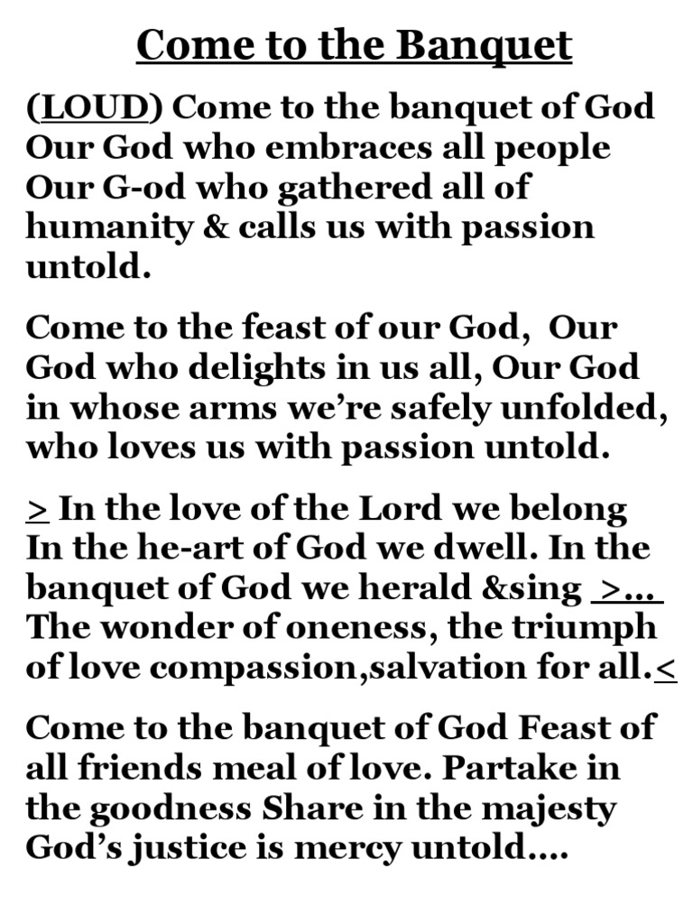 Come To The Banquet | PDF