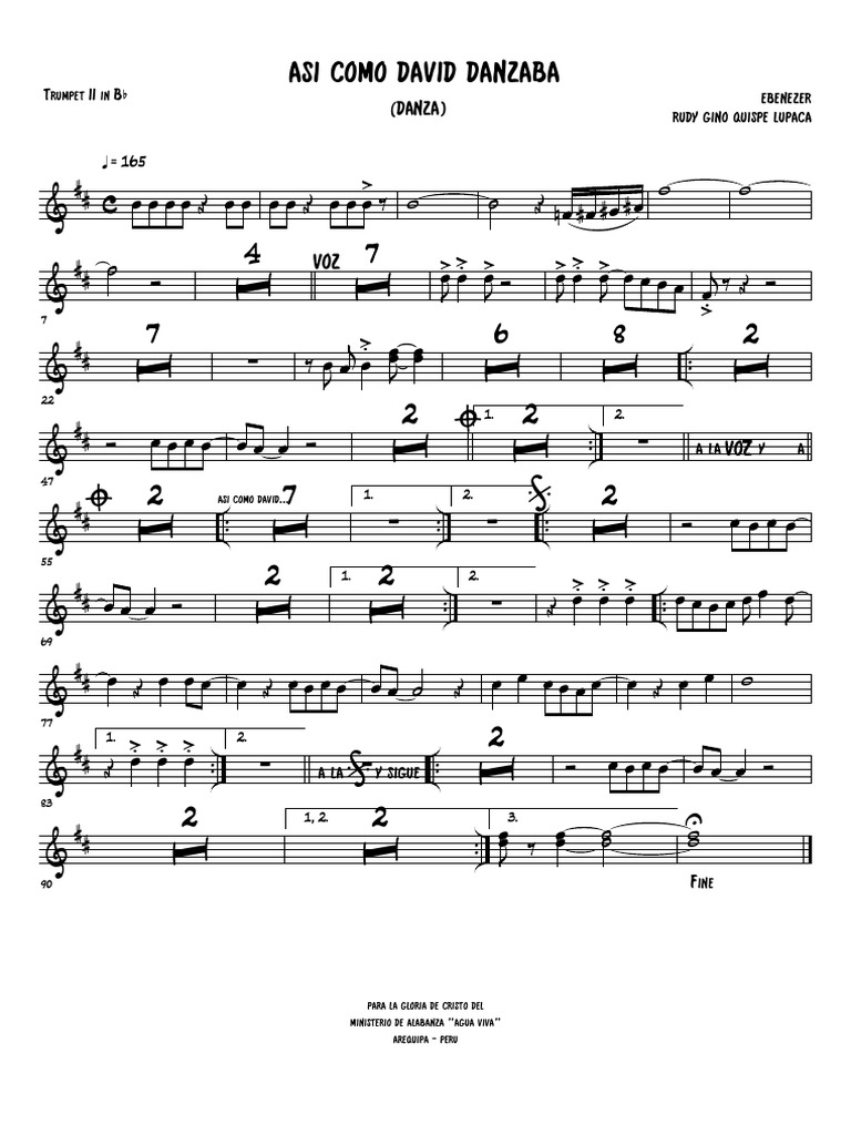 Así Como David Danzaba - Trompeta II - Mus | PDF