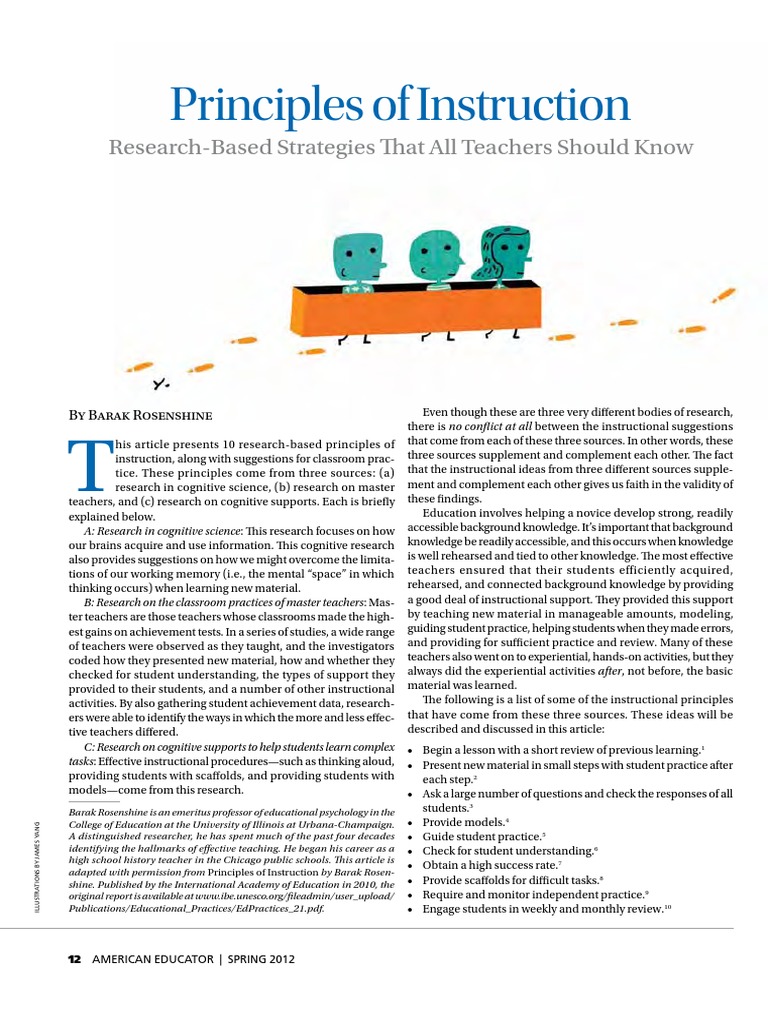 Rosenshine Principle of Instruction | Teachers | Reading Comprehension