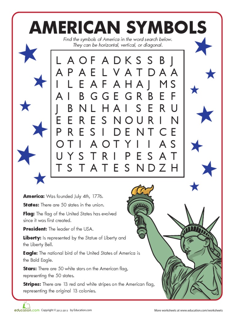 American Symbols Word Search | PDF