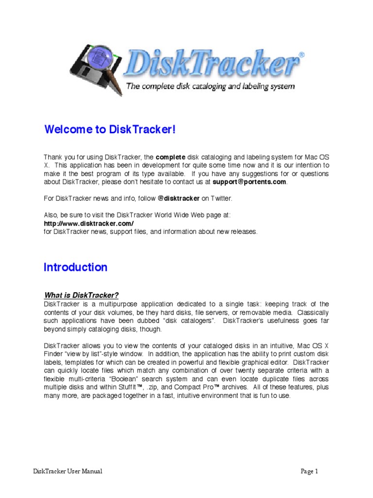 DiskTracker User Manual | PDF | Finder (Software) | Computer File