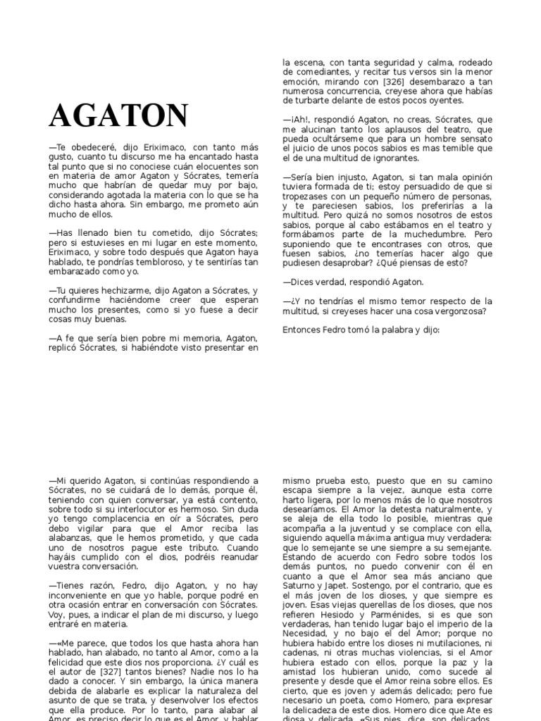 Agaton 5 | PDF | Sócrates | Amor