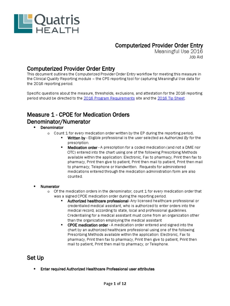 3 Computerized Provider Order Entry | Electronic Health Record ...