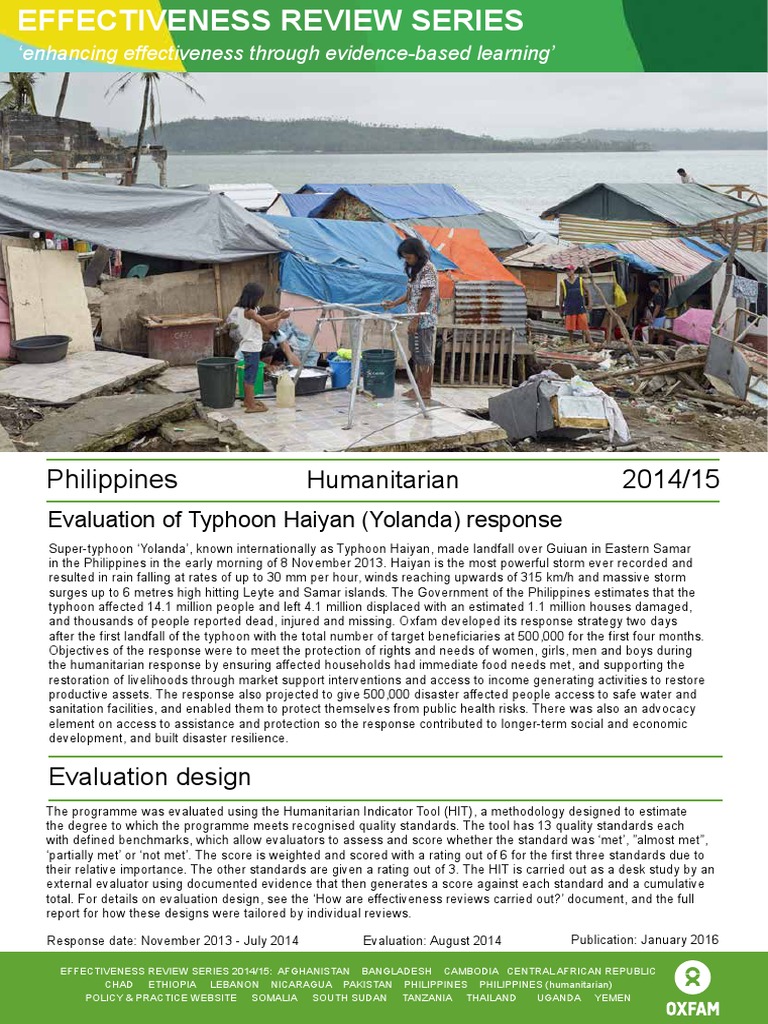 Humanitarian Impact Evaluation | PDF | Oxfam | Disaster And Accident