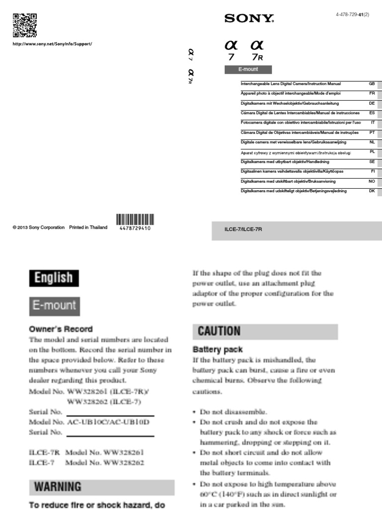 Manual de Usuario Sony a7sII PDF | PDF | Multimedia | Formatos de medios