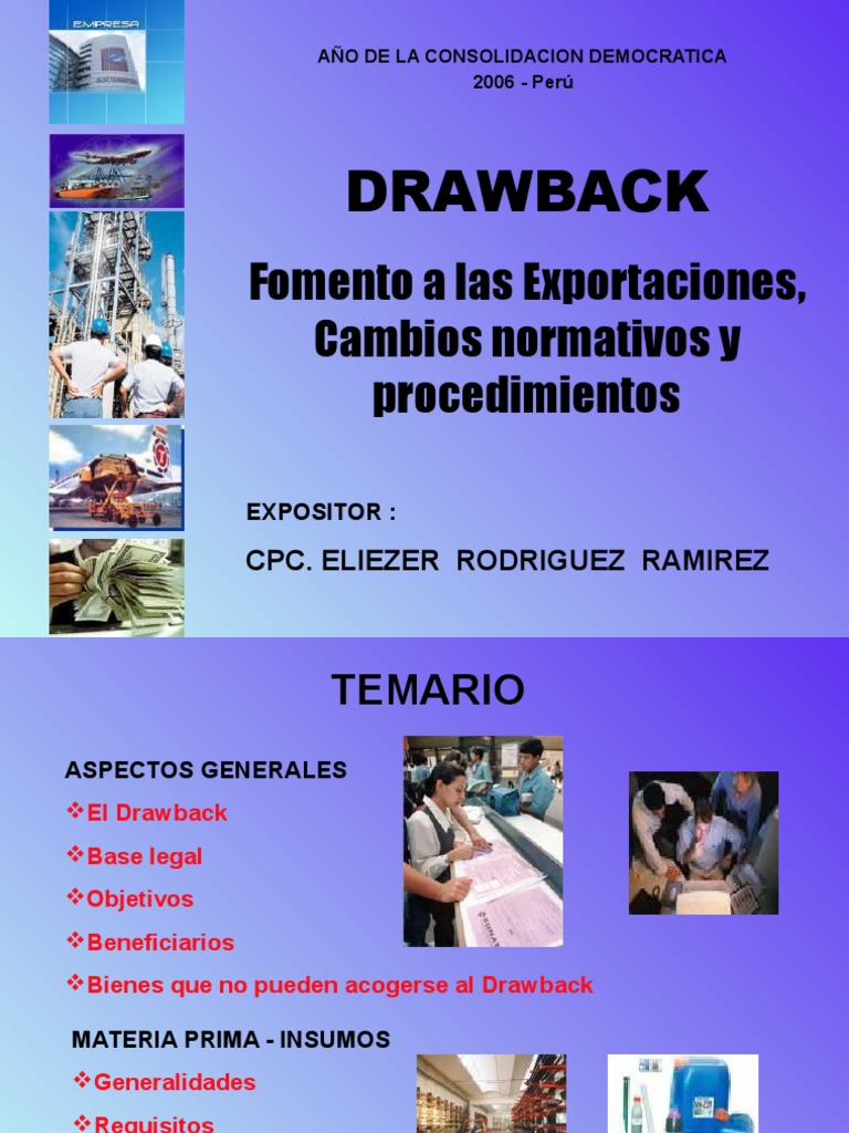 Drawback | PDF | aduana | Exportaciones