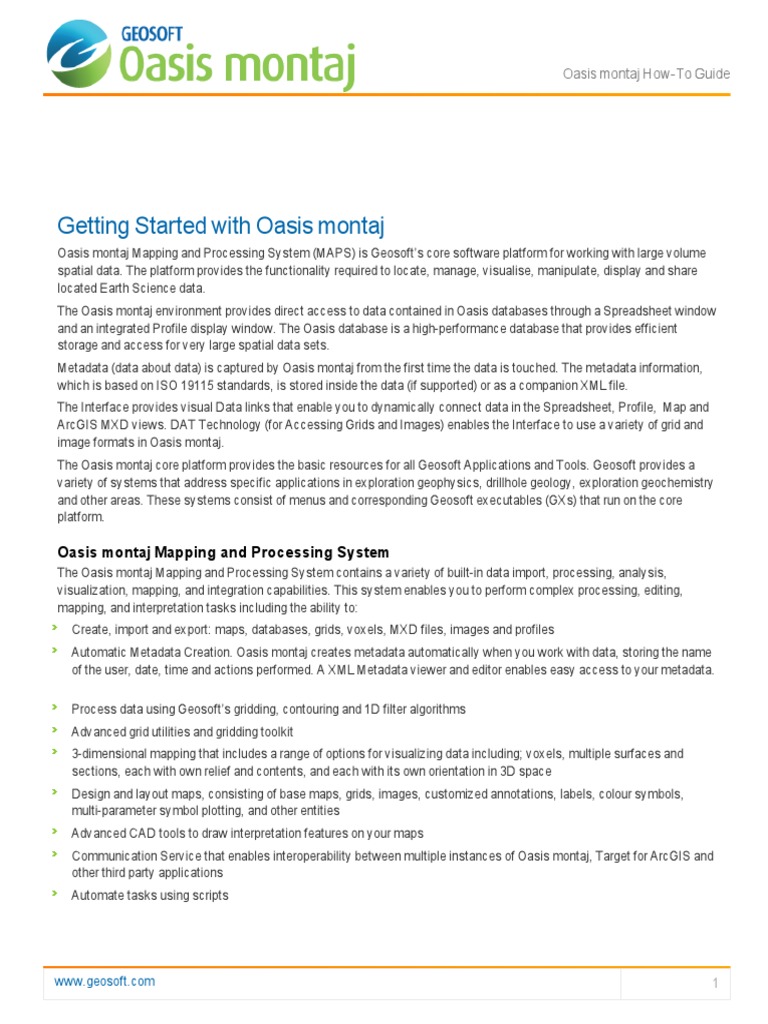 Oasis Montaj Getting Started | PDF | Metadata | Internet