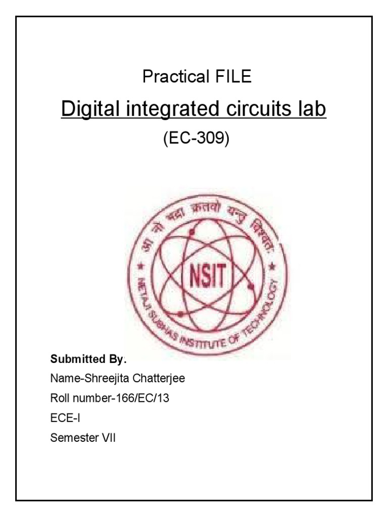 Digital Integrated Circuits Lab: Practical FILE | PDF | Vhdl | Computer ... Digital Integrated Circuits Lab: Practical FILE | PDF | Vhdl | Computer ...