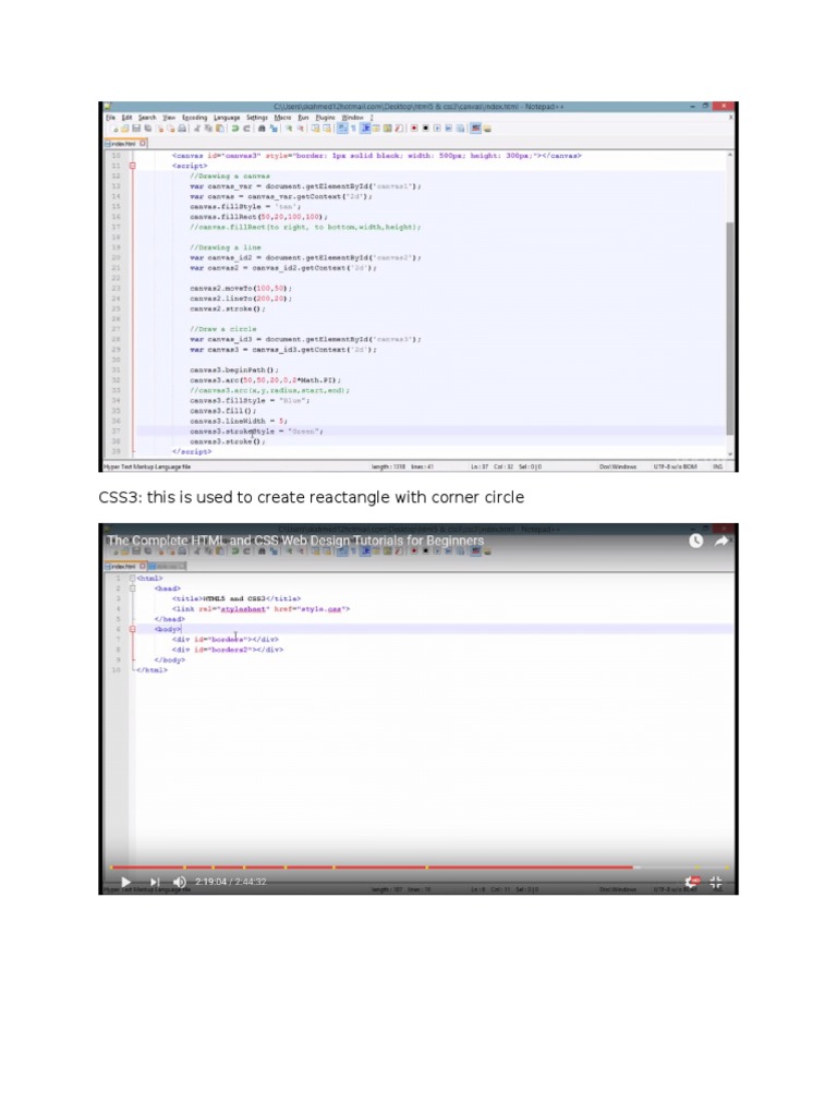 CSS3: This Is Used To Create Reactangle With Corner Circle | PDF
