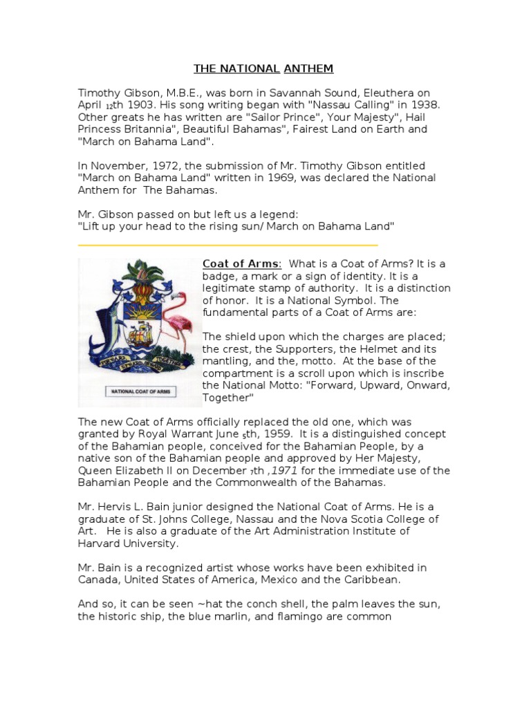 National Symbols | PDF | The Bahamas | Flag