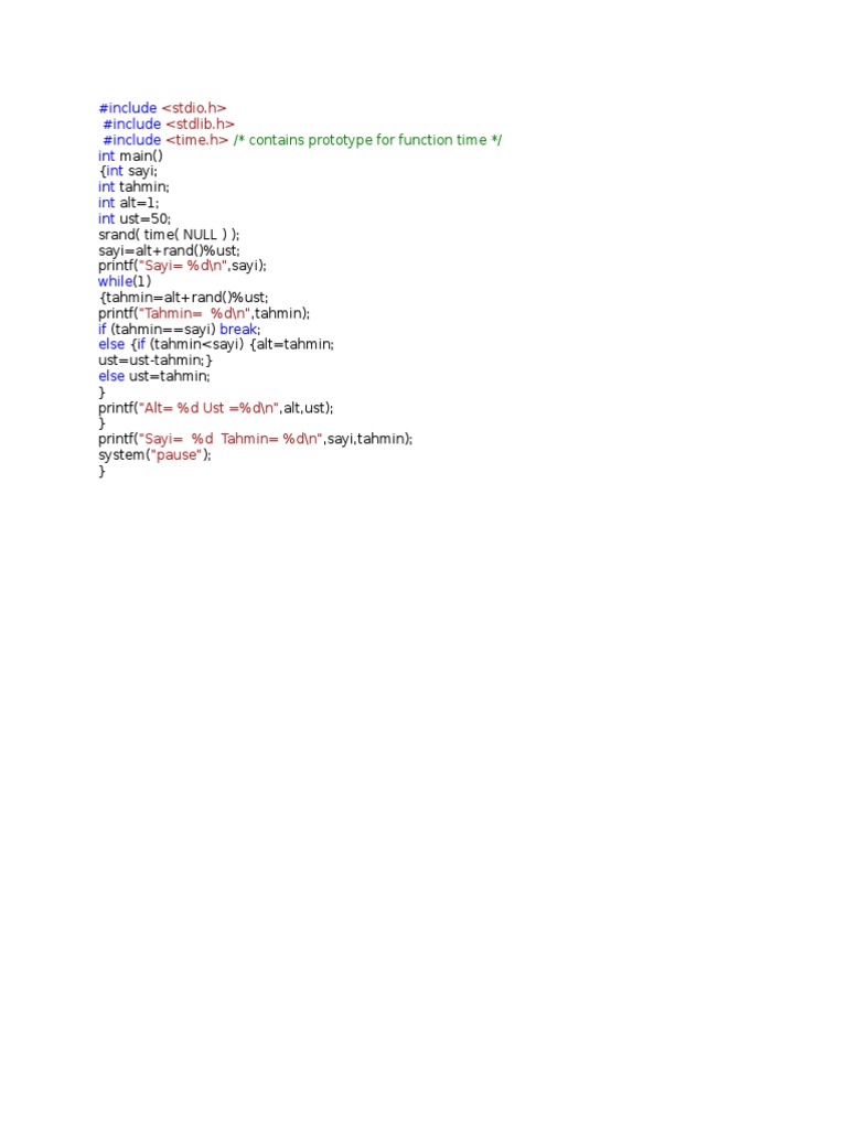 Random Number Guessing Game Code | PDF