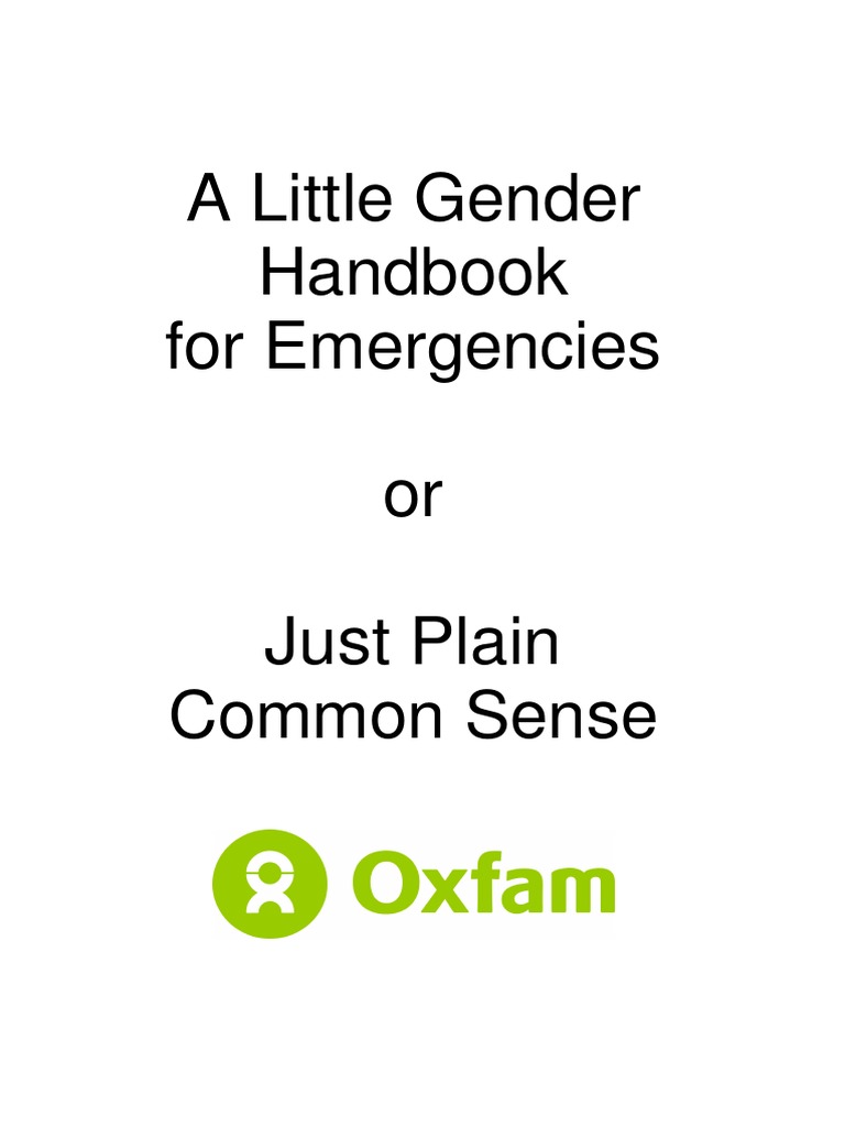 A Little Gender Handbook For Emergencies or Just Plain Common Sense ...
