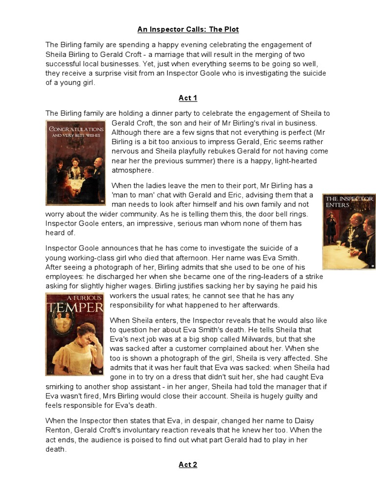 An Inspector Calls - Plot | PDF | Violence