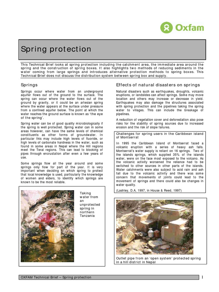 Spring Protection | PDF | Dam | Aquifer