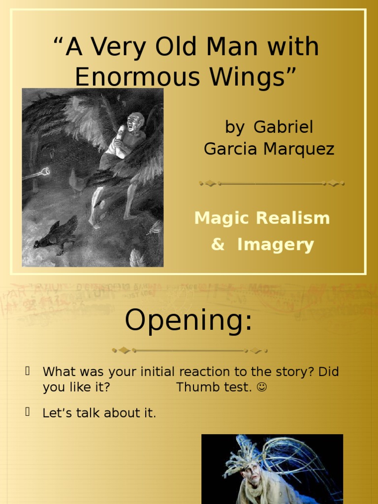 A Very Old Man With Enormous Wings | PDF | Satire | Realism (Arts)