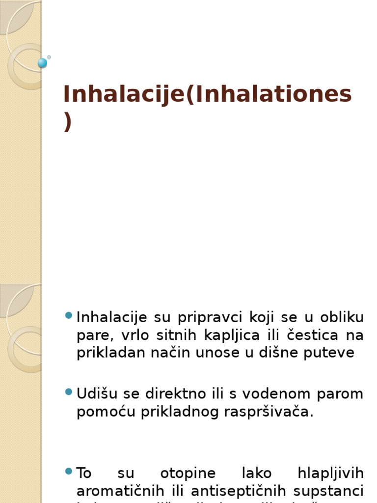 Inhalacije (Inhalationes) | PDF