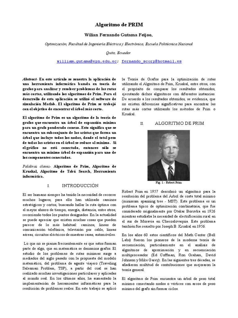 Algoritmo de Prim | PDF | Teoría de grafos | Informática teórica